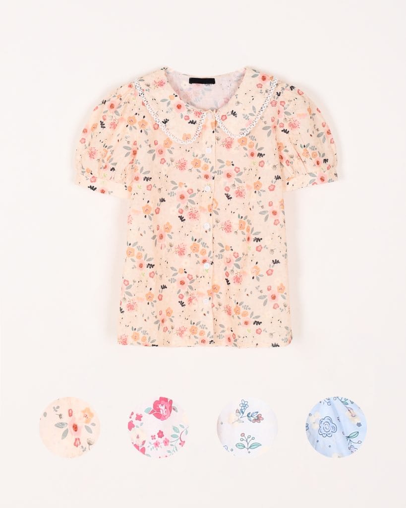 شومیز خامه دوزی گلدار R0041 | فروشگاه پوشاک اینفینیتی